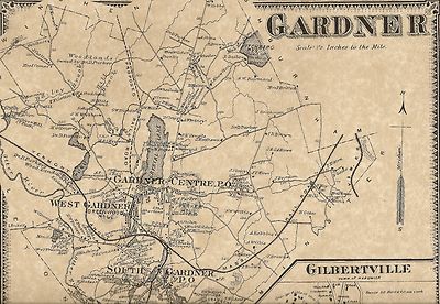 Gardner Gilbertville South Gardner MA 1870 Maps with Homeowners Names ...