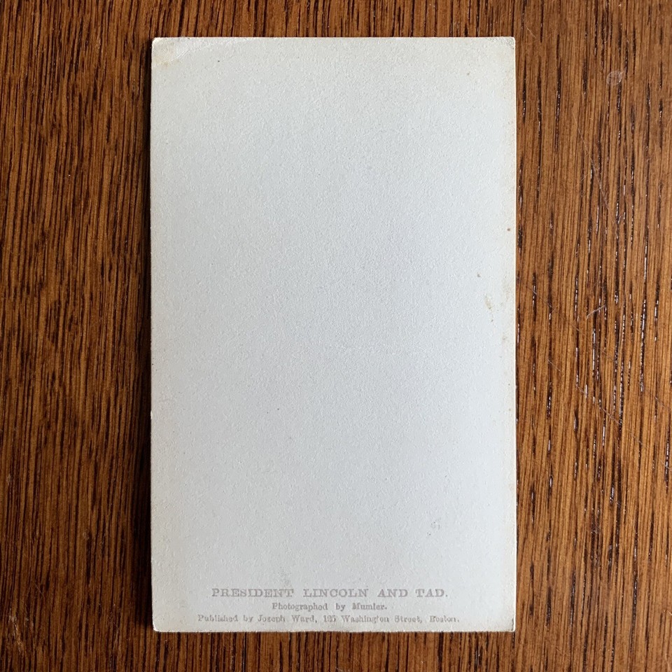 Error CDV back marked for Abraham Lincoln and son Tad Mumler woman cape ...