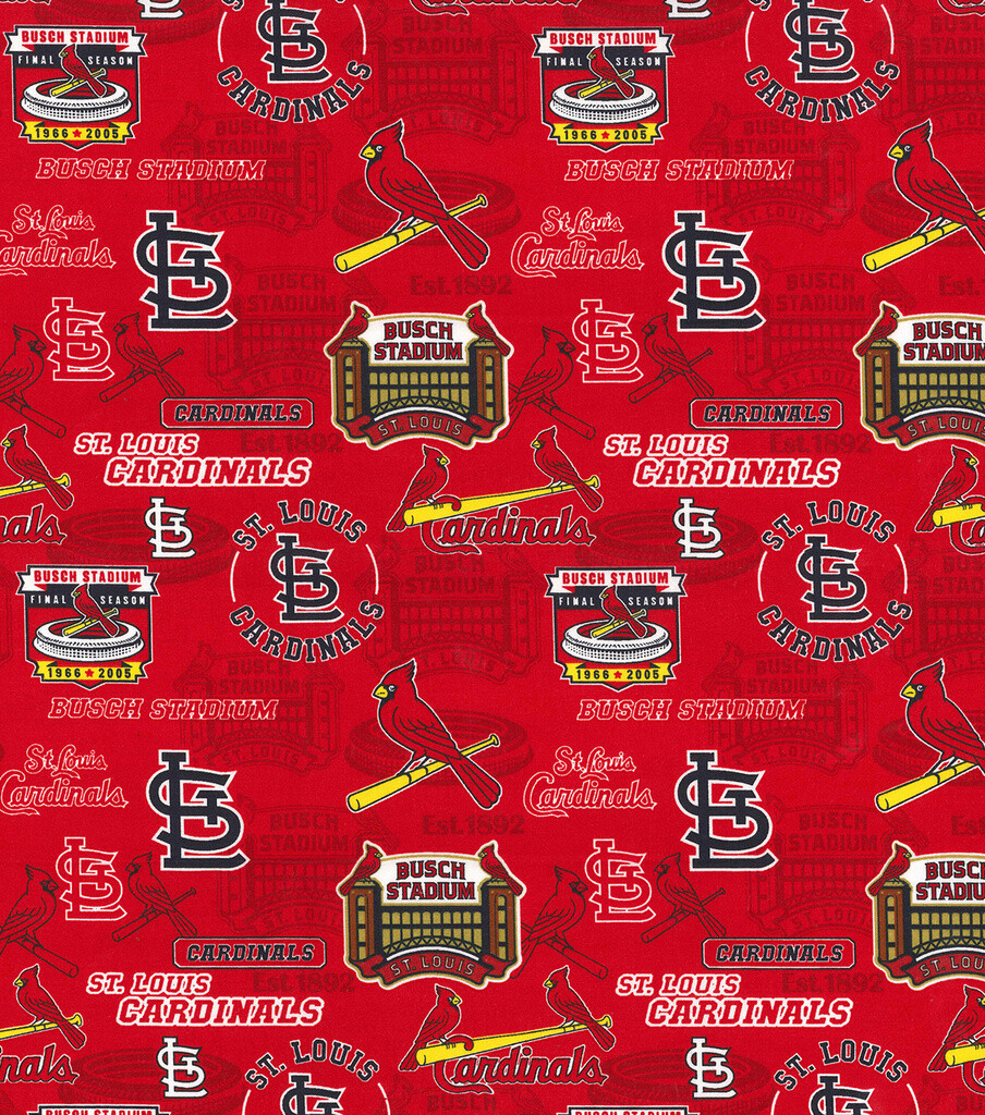 ST LOUIS CARDINALS COTTON FABRIC HALF YARD 18"x 44" Busch | eBay
