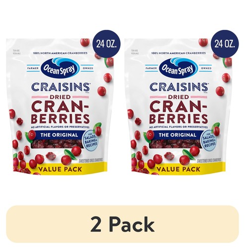 (2 pack) ® Craisins® Original Dried Cranberries, Dried Fruit, 24 oz ...