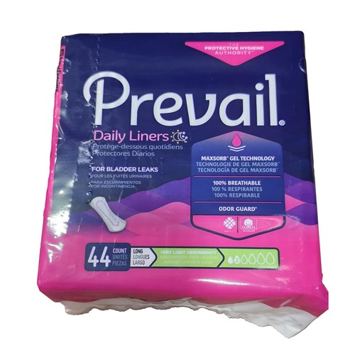 Prevail Daily Incontinence Liner 8.35 Inch Length Very Light Long 44 Ct ...