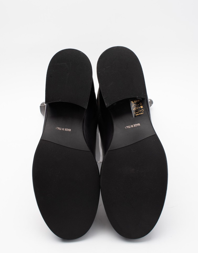 RRP€120 LULUPA Leather Knee Boots US11 UK8 EU41 Square Heel Made in ...