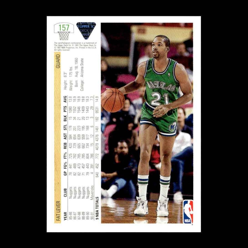 Fat Lever 1991-92 Upper Deck Dallas Mavericks #157 R328T 84 | eBay