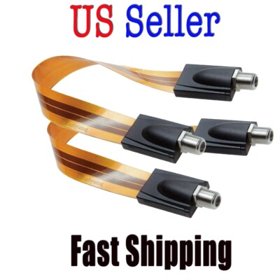 2X Ultra thin RG6 Coax Jumper Cable Extreme Slim Flat Window Cables US ...