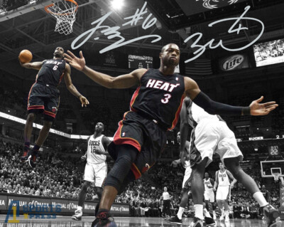LeBron James Dwyane Wade Miami Heats Signed Photo Autograph Print | eBay