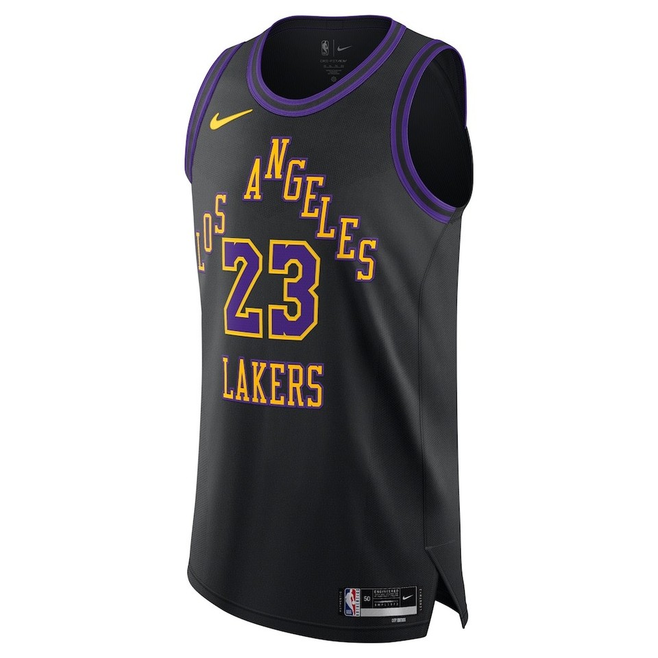 Los Angeles Lakers LeBron James #23 Nike Black 2025/26 NBA Authentic ...