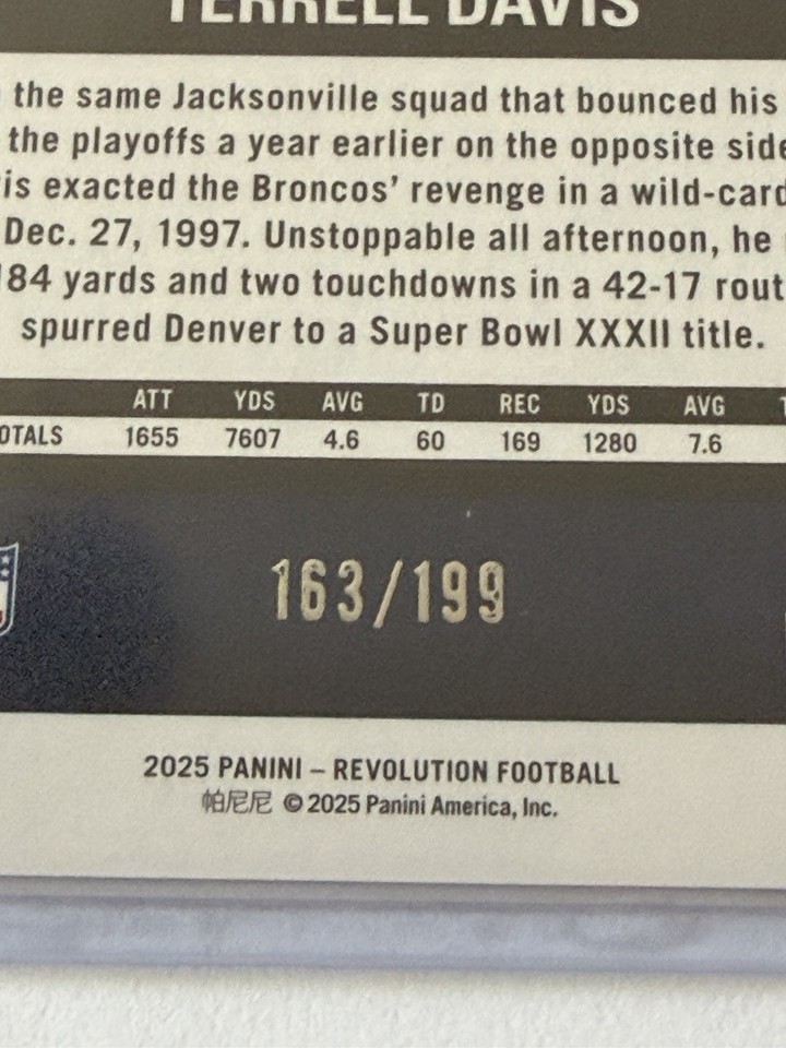 2025 Panini Revolution - Terrell Davis #190 Green Swirl /199 🔥 | eBay