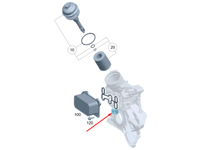 MERCEDES-BENZ E C238 Ölkühler Elastomer Formdichtung A2641840000 NEU ...