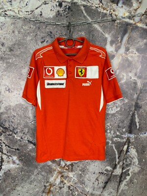 Men’s Puma Polo Shirt Ferrari Shell Racing F1 Vodafone Size S | eBay