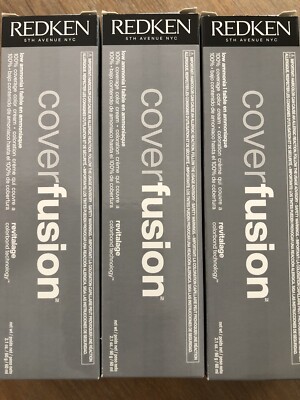 THREE TUBES REDKEN COVER FUSION up to 100% gray coverage color cream ...
