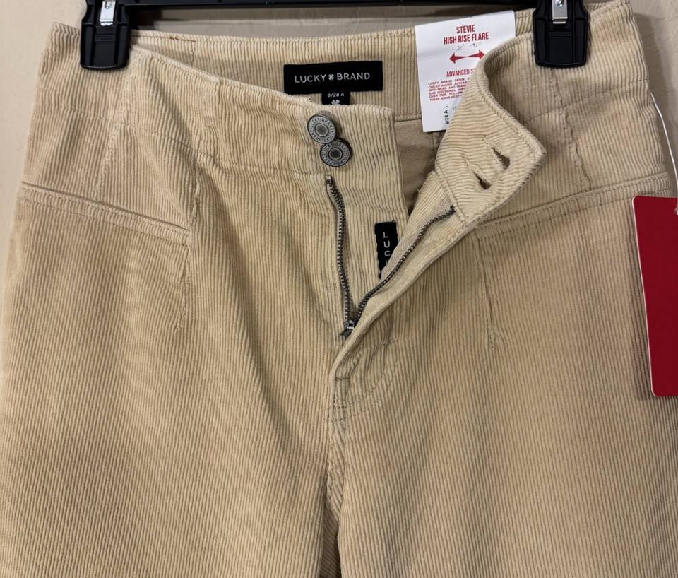 Lucky Brand Corduroy Pants Women 6/28 Ankle Stevie High Rise Flare Boho ...