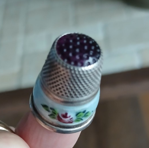 3 VINTAGE STERLING SILVER THIMBLES with Floral Enameled Flowers | eBay