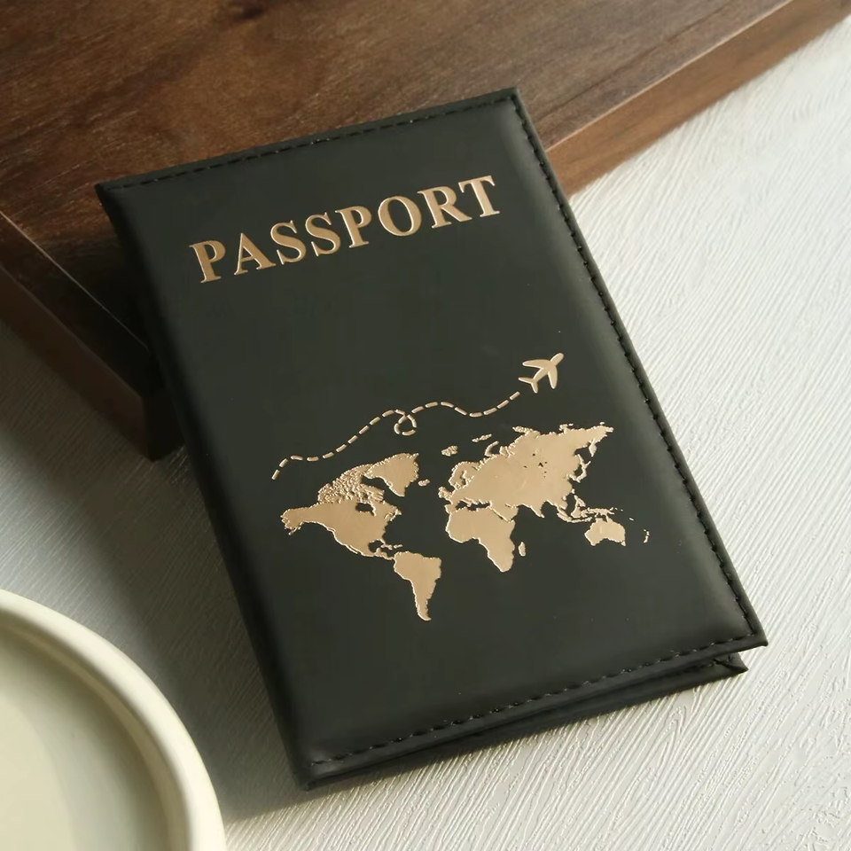 Passport Cover Passport Holder World Map Organizer Protective Card Case ...