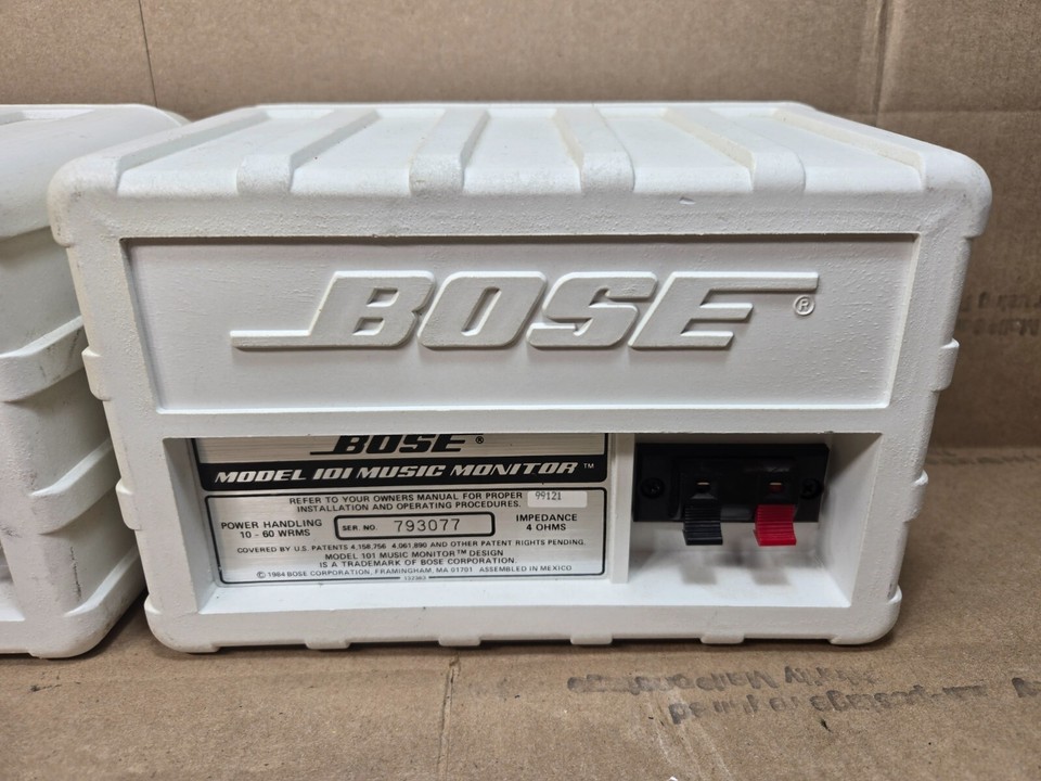Bose Model 101 Music Monitor Pair Indoor/Outdoor White Speakers ...