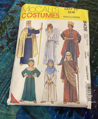 McCALLS 8436 Bible Pageant Costumes SHEPHERD ANGEL KING- CHILD’S LG 12 ...
