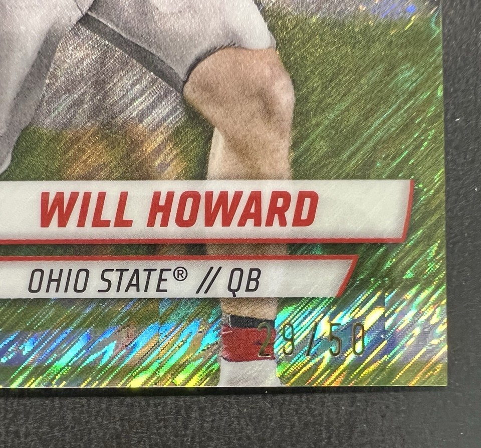 2024 Bowman U Chrome WILL HOWARD Gold Shimmer /50 Card #182 OHIO STATE ...
