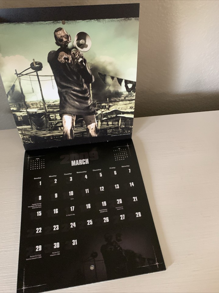 Resident Evil 5 2009 12-Month Promo Calendar Capcom Piggyback RE5 Chris ...