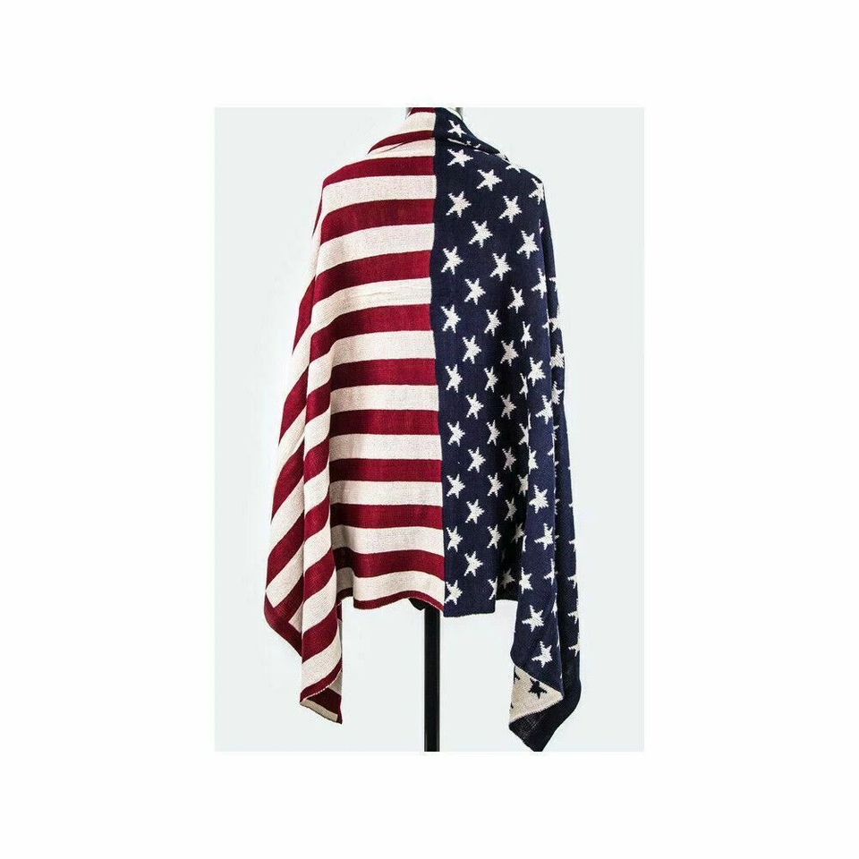 Star Spangled Arylic Women men Patriotic USA American Flag Wrap Scarf ...
