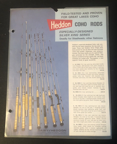 Vintage Heddon Fishing Catalog Print Ad Coho Rods Captor Reels Tadpolly ...