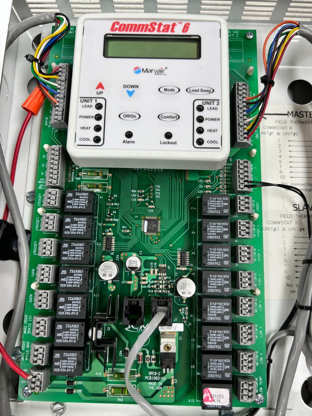 👀 MARVAIR COMMSTAT 6 HVAC CONTROLLER W/ MASTER & SLAVE MODULE S/12087 ...