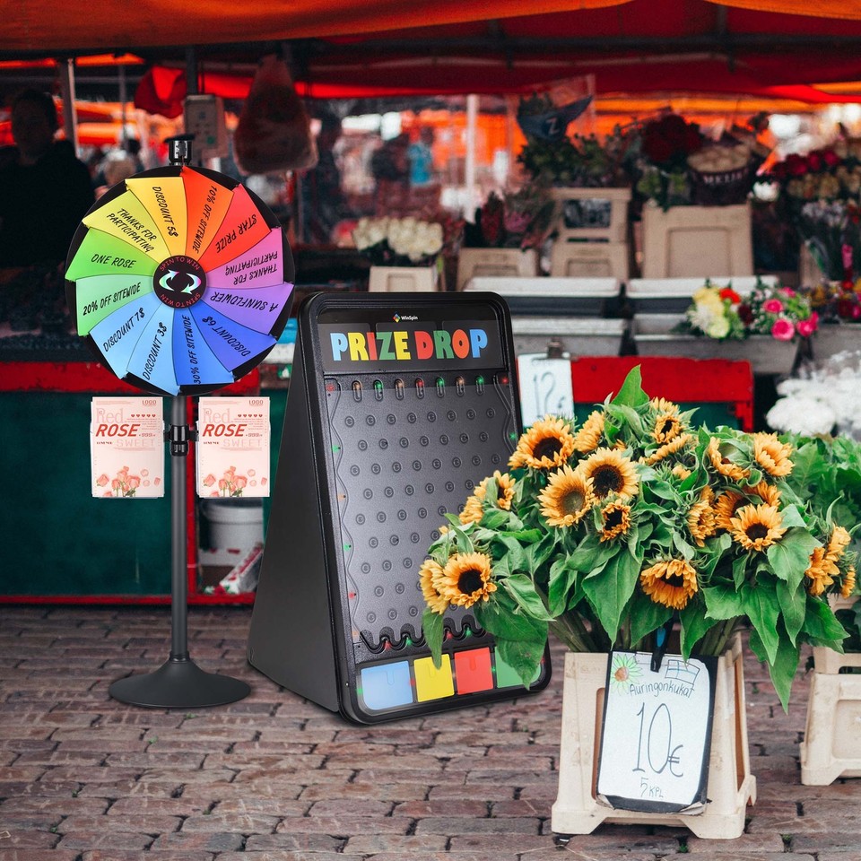 WinSpin 24" Dual Use 12 Slots Prize Wheel Prize Drop Game Board Kit w ...