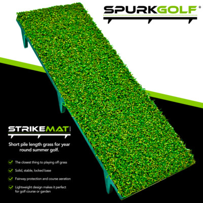 SPURK GOLF STRIKE MAT / SHORT PILE GRASS GOLF LAUNCH MAT / WINTER RULES ...