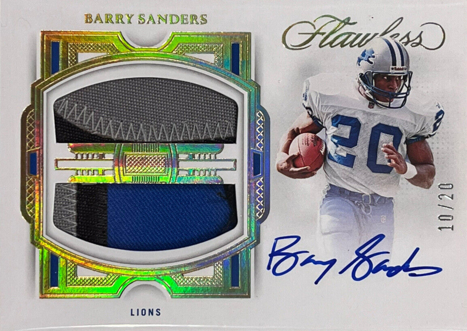2022 Panini Flawless - Dual Patch Autographs #DPA-BS Barry Sanders /20 ...