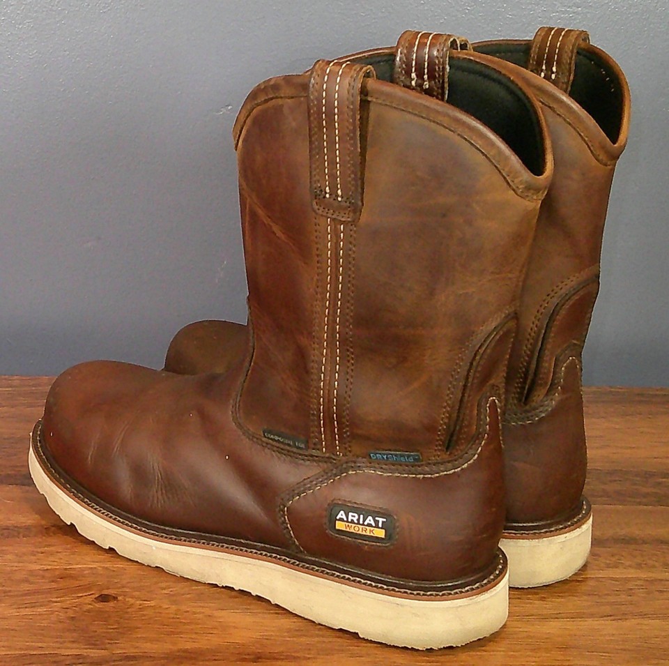 Mens ARIAT Rebar Wedge Pull On Waterproof Composite Toe Work Boot sz 11 ...
