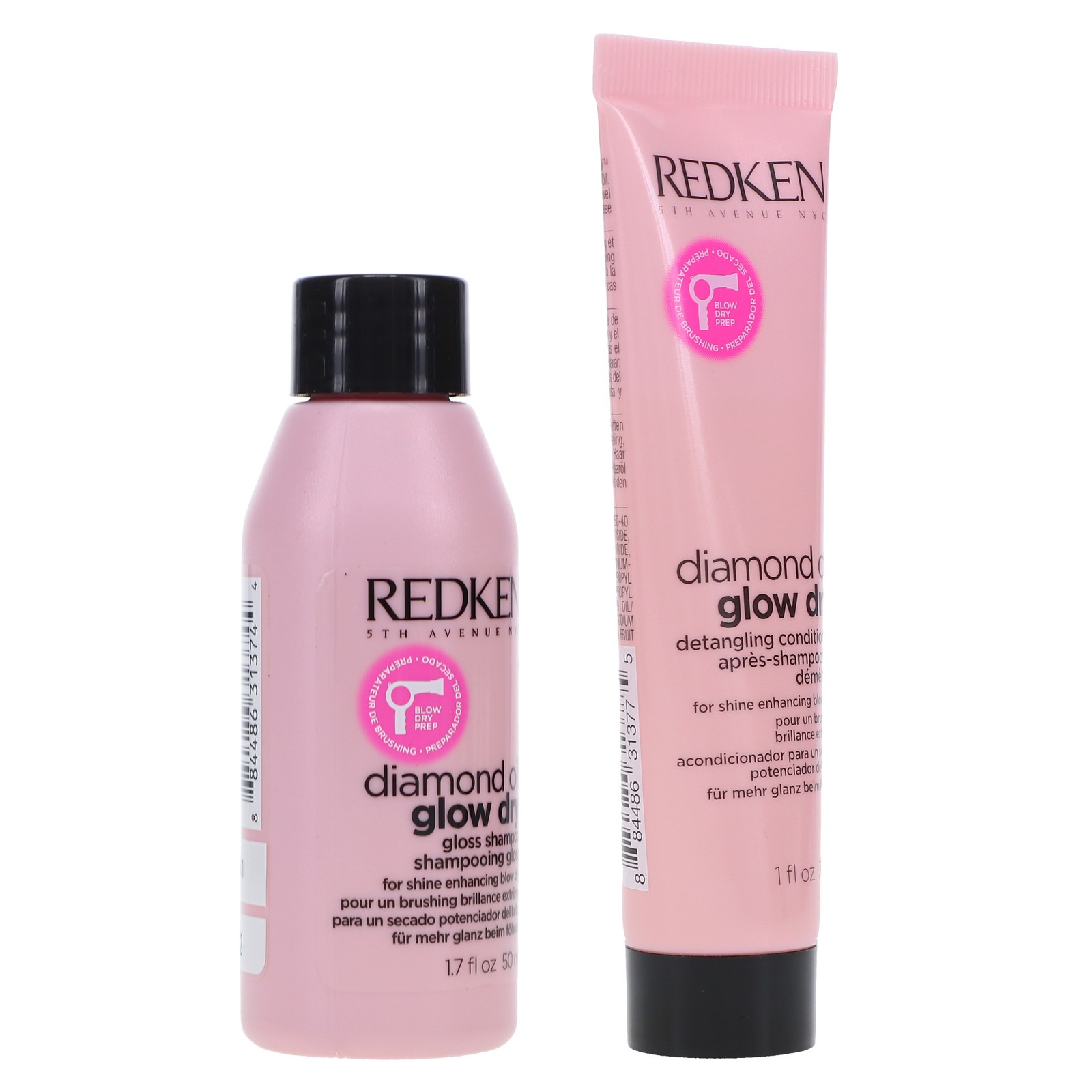 Redken Diamond Oil Glow Dry Shampoo 1.7 oz & Conditioner 1 oz Combo ...