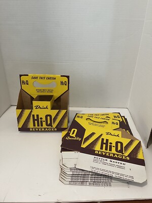 Vintage HI-Q Cardboard 6 Pack Carriers x10 For ACL Soda Bottles N.O.S ...