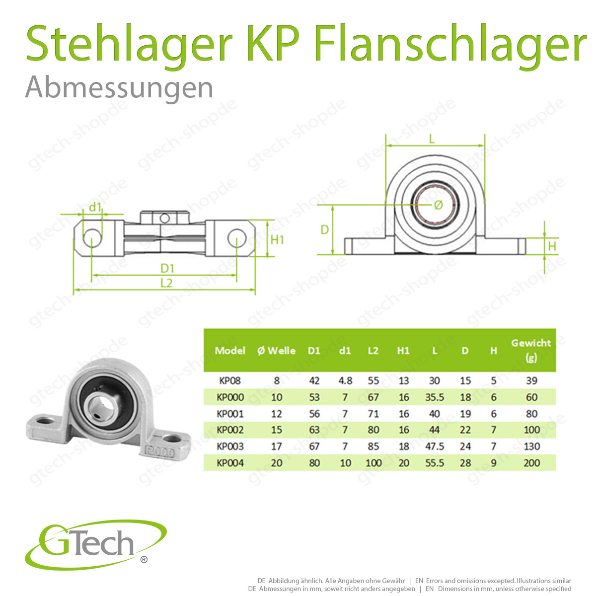 Lagerbock Kugellager Wälzlager Stehlager Flanschlager Welle CNC ...