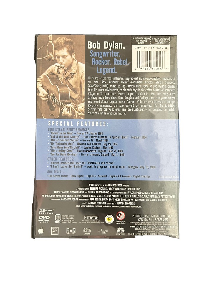 No Direction Home: Bob Dylan (DVD, 2005) | eBay