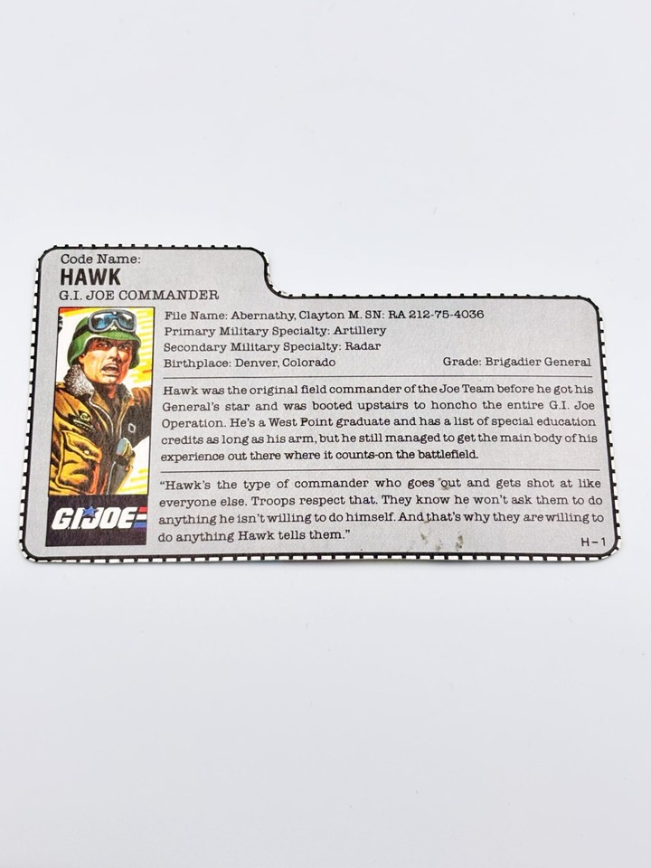 You Pick - Vtg 1980's GI Joe File Cards | eBay