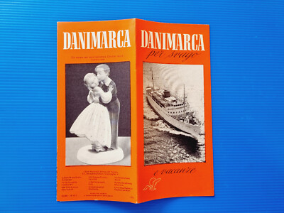 Denmark For Leisure 50s Vintage Leaflet Tourist Map Brochure Travel ...
