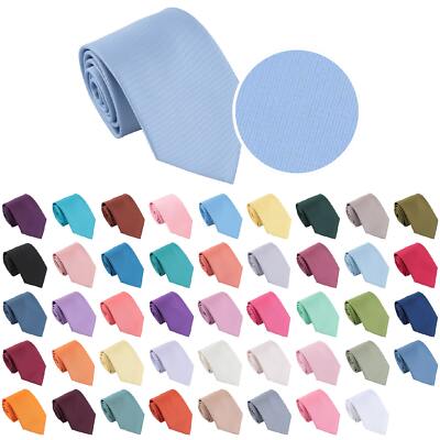 Mens Modern Classic Tie Plain Twill Formal Wedding Prom Business ...