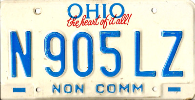 OHIO 1995 MATCHING PAIR EMBOSSED LICENSE PLATES N905LZ $15.99 NO ...
