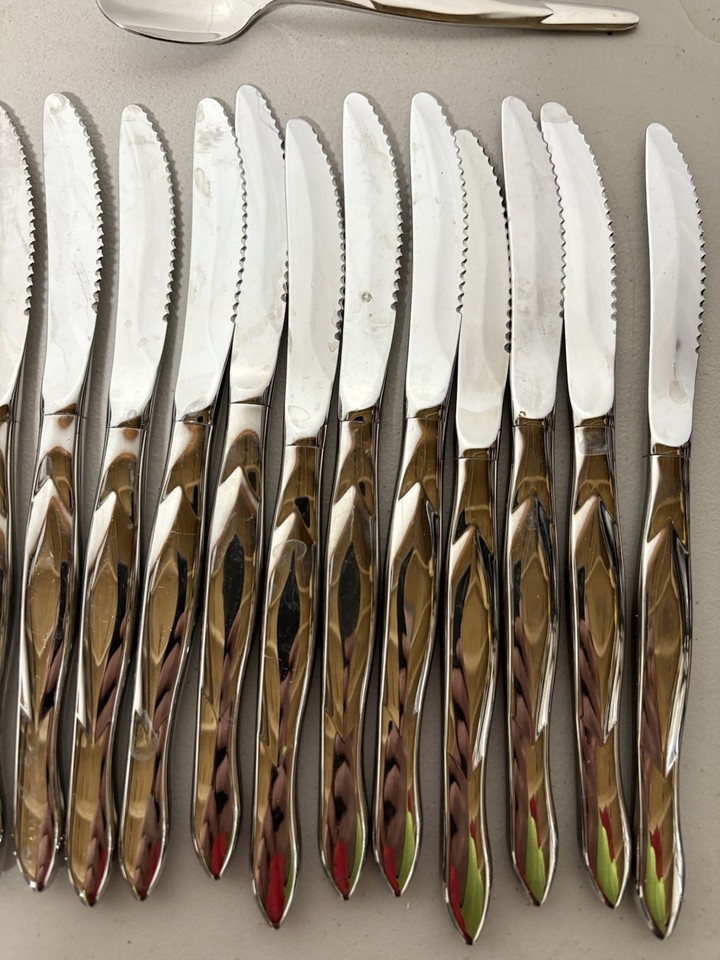 Cutco Stainless Flatware Set 12 Place Setting + Serving Set | eBay