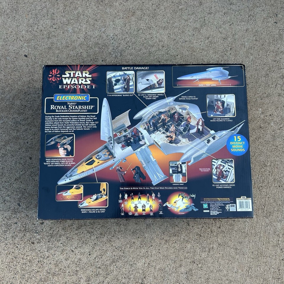 RARE Star Wars Episode 1 Naboo Royal Starship Blockade Cruiser Playset ...