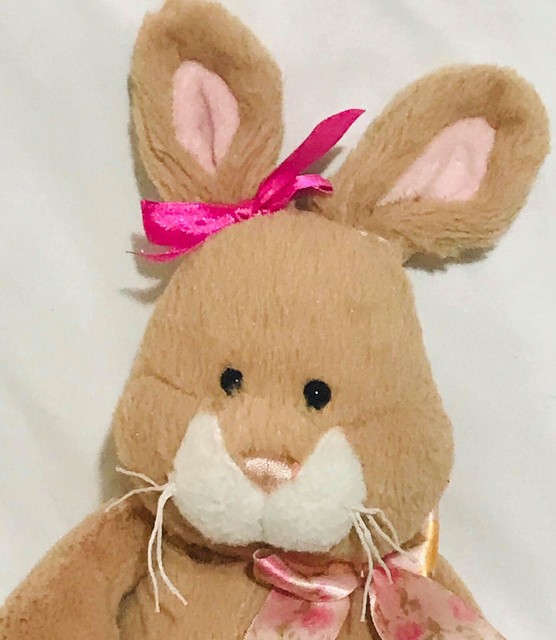 GANZ Blooming Bunny Rabbit Plush Stuffed Animal Easter Tags Attached ...