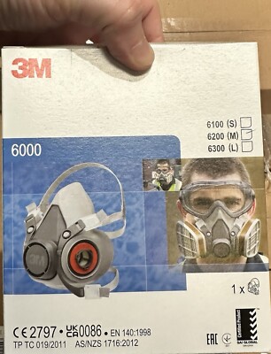 3M 6200M Half Mask Reusable Respirator Dust Gas Vapour 6200 Free UK ...