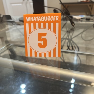 Whataburger Table Tent Lucky Number # 5 Famous Texas Burgers | eBay
