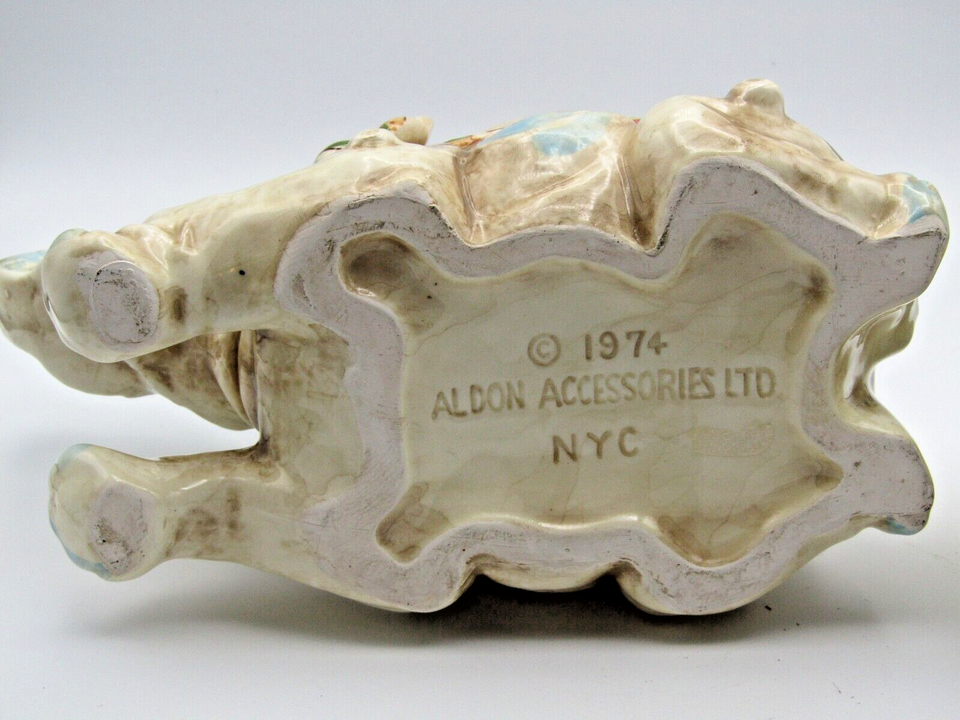 VINTAGE ALDON ACCESSORIES LTD NYC CERAMIC ELEPHANT PLANTER w/FLOWER POT ...