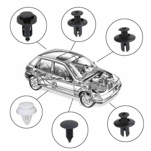 100pcs Car Plastic Clips Fasteners Car Body Mixed Screw Push Type ...