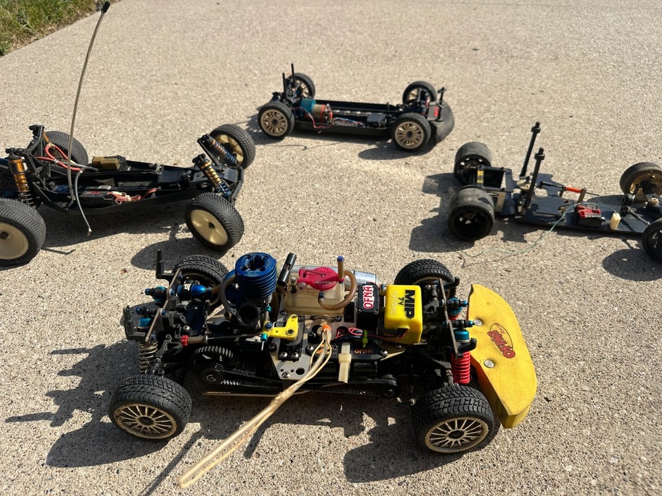 kyosho nitro engine used 4WD chassis + remotes + skins +parts+ more | eBay