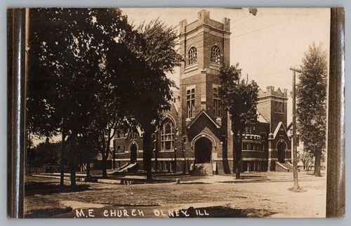 M.E. Church Olney Illinois RPPC | eBay
