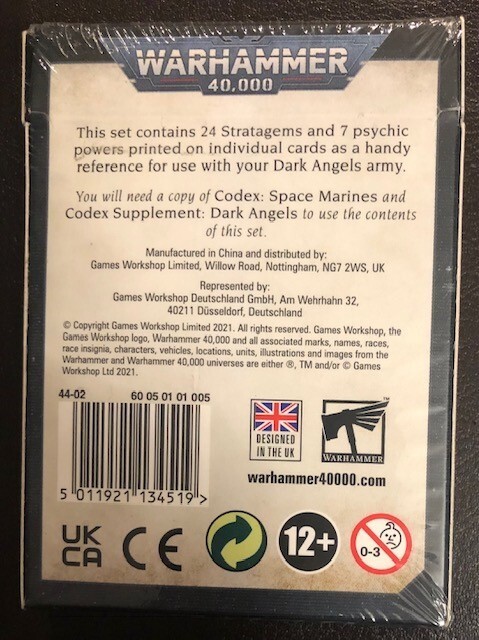 Warhammer 40K - DATACARDS - Dark Angels - NEW - FREE SHIPPING (US) | eBay