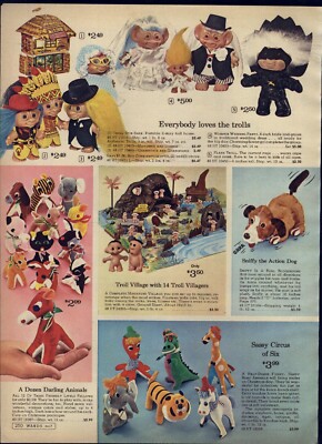 1966 PAPER AD COLOR Troll Doll Village Marionette Laurel Hardy Theater ...