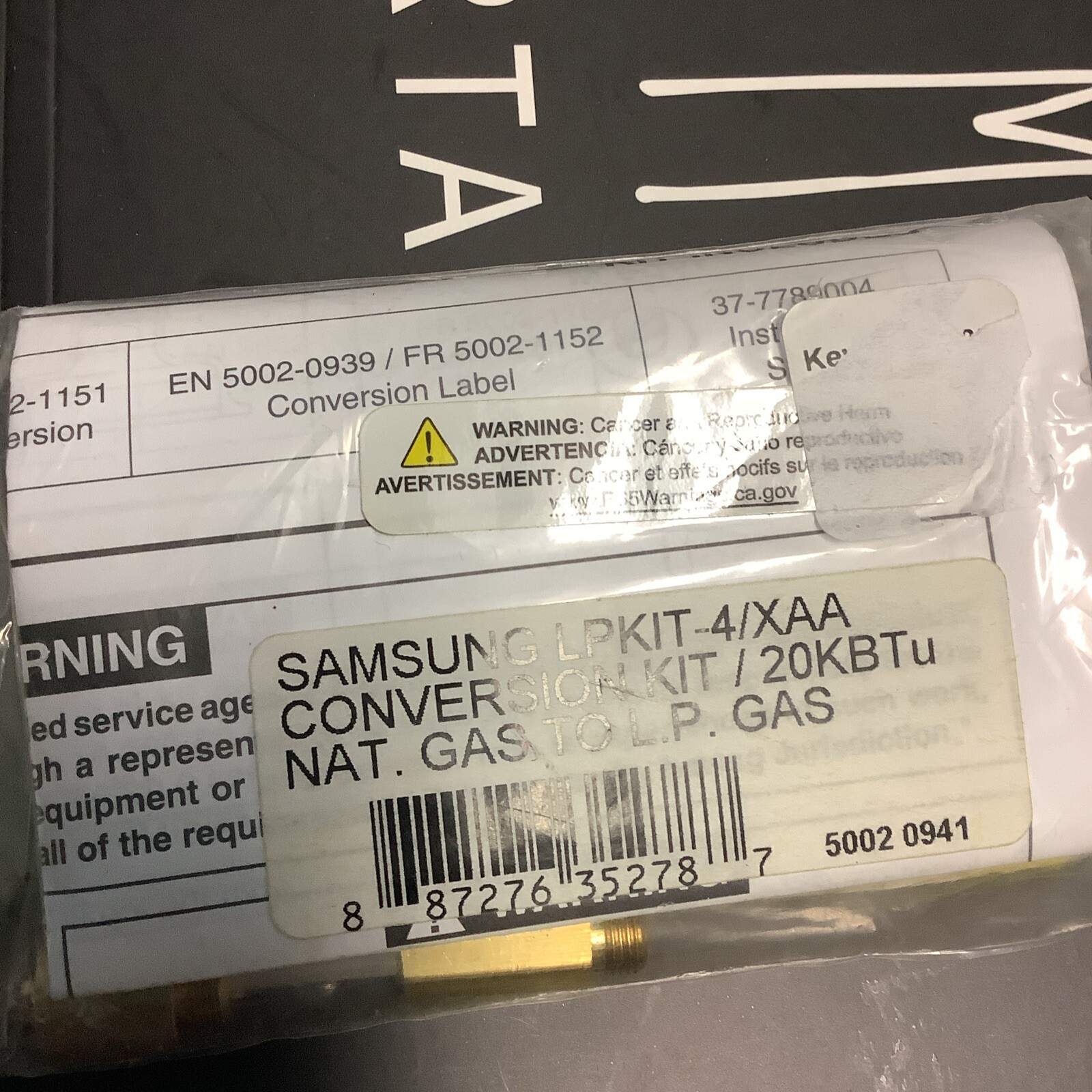 New LPKIT-4/XAA Samsung LP Conversion Kit Gas Dryer 20KBTu 887276352787 ...