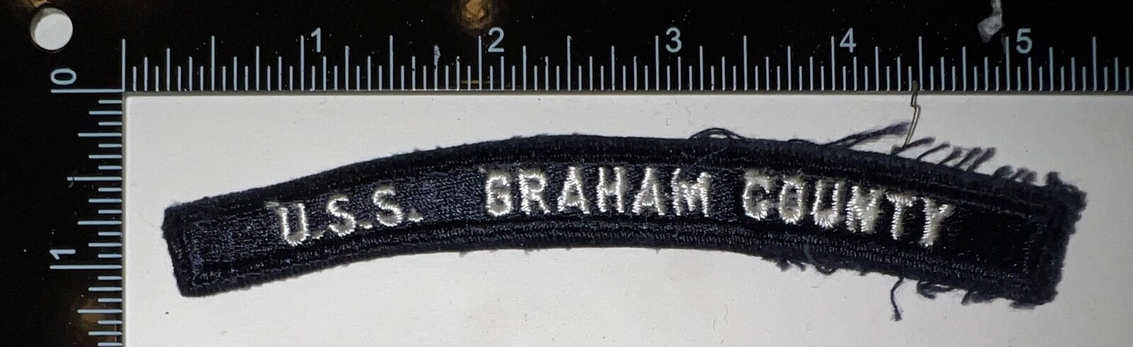 Cold War USN US Navy USS Graham County Ship Arc Tab Patch Patches | eBay
