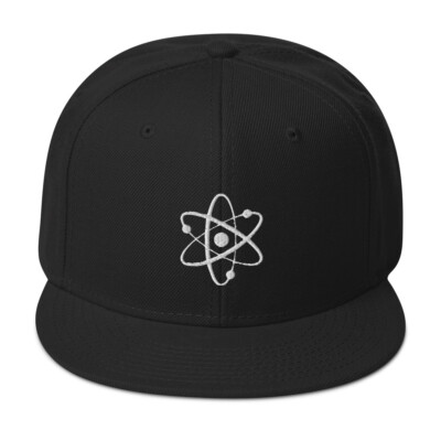 Atomic Nucleus Symbol Nuclear Power Embroidered Flat Bill Cap Snapback ...